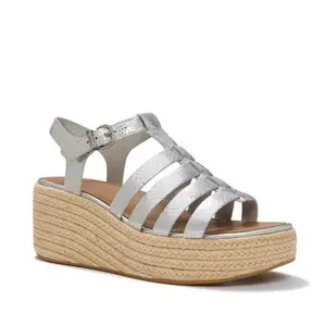 Fitflop Platfform Metallic Espadrille Fisherman Sandals - Silver