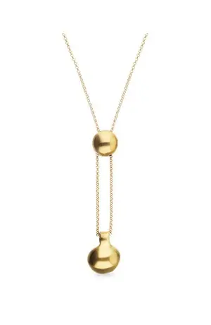 UNODE50 18k -plated Necklace With Height-adjustable Chain With Two Weights
