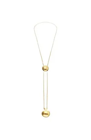 UNODE50 18k -plated Necklace With Height-adjustable Chain With Two Weights