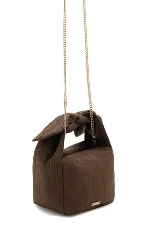 Mango Heidi Knotted Top Handle Bag - Coffee