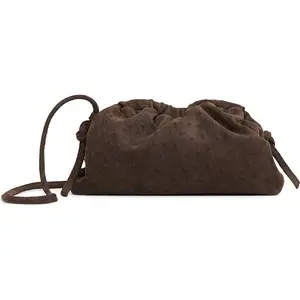 MANSUR GAVRIEL Mini Cloud Ostrich Embossed Suede Clutch