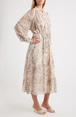 Sam Edelman Snake Printed Midi Shirtdress