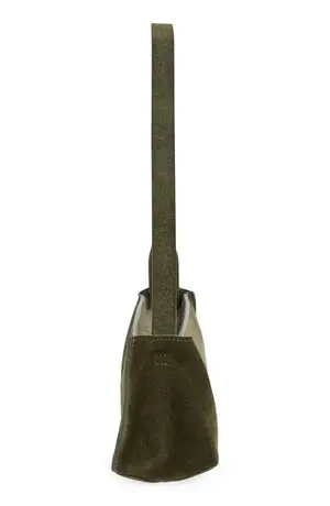 Marni Museo Pochette Suede Hobo Bag - Olive