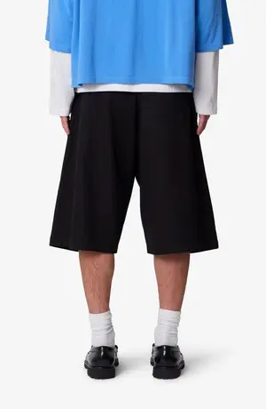 Mnml Baggy Fit Pleated Cotton Twill Shorts