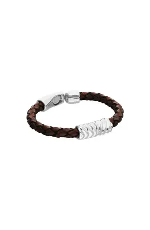 UNODE50 Sterling Plated Leather Bracelet