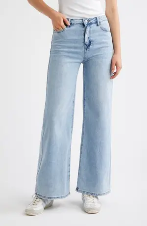 TRACTR High Rise Wide Leg Jeans - Indigo
