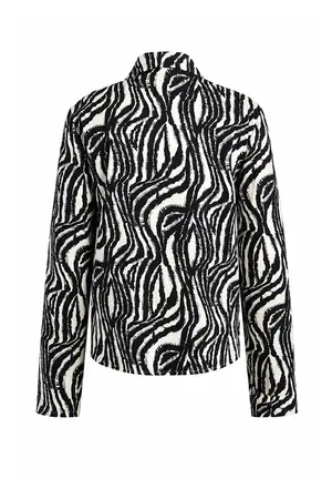 EXQUISE Adelaide Zebra Print Long Sleeve Shirt
