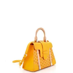Goyard Saigon Top Handle Bag Coated Canvas With Leather Pm