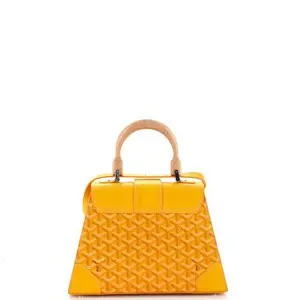 Goyard Saigon Top Handle Bag Coated Canvas With Leather Pm