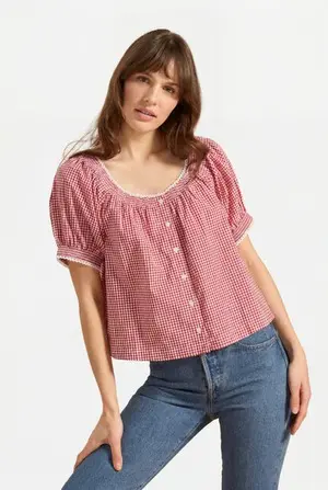 IF ONLY IF Caitlyn Blouse - Redcurrant Gingham