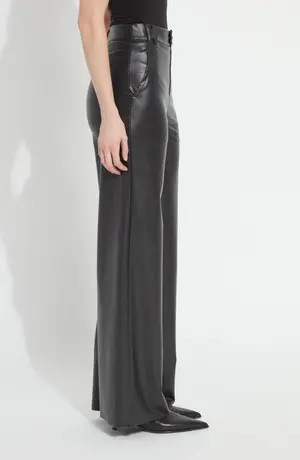 Lyssé Ada Faux Leather Wide Leg Pants - Black