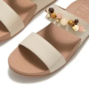 Fitflop Lulu Beaded Slides - Paris Beige