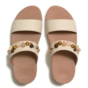 Fitflop Lulu Beaded Slides - Paris Beige
