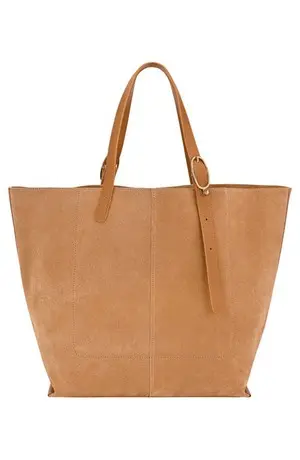 Longchamp Suede And Leather Open Tote
