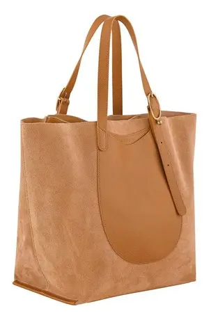 Longchamp Suede And Leather Open Tote