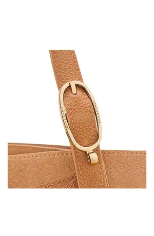 Longchamp Suede And Leather Open Tote