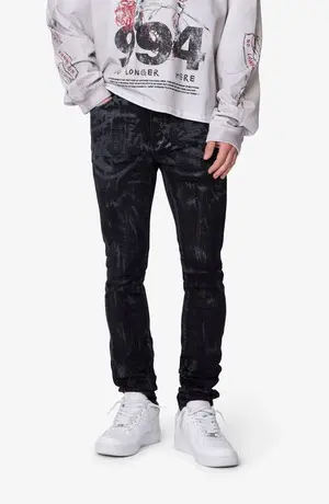 Mnml Waxed Skinny Jeans - Black