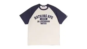 A BATHING APE Bathing Ape Raglan Tee Shirt - Navy Blue