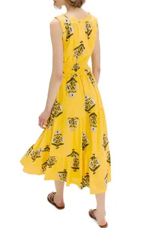 M&s Floral Pintuck Midi Dress