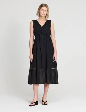 FINERY LONDON Petite Myriam Sleeveless Midi Dress - Black
