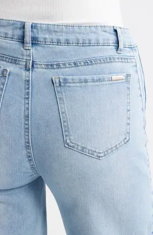 TRACTR Raw Edge Hem Wide Leg Jeans