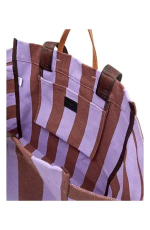 Clare V. Beach Canvas Stripe Tote