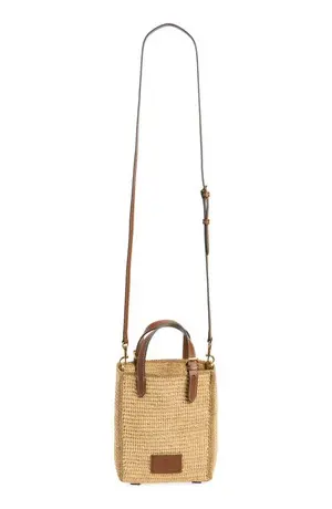 ANYA HINDMARCH Mini Raffia Eyes Crossbody Tote - Natural