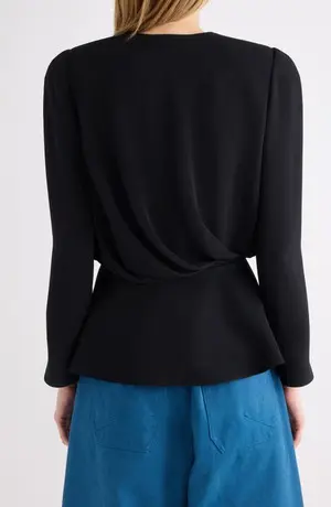 Chloé Fluid Faille Cinched Waist Top
