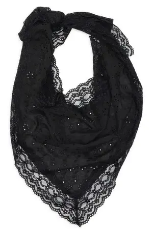 Bp. Eyelet Square Scarf - Black