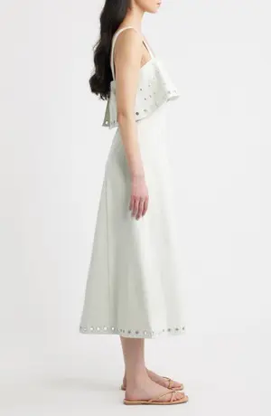 CLEOBELLA Kinsale Embroidered Eyelet Midi Dress