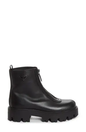 Prada Lug Sole Zip Bootie