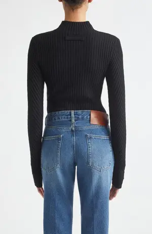 Victoria Beckham Georgia Merino Wool Rib Sweater