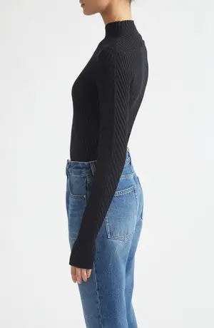 Victoria Beckham Georgia Merino Wool Rib Sweater