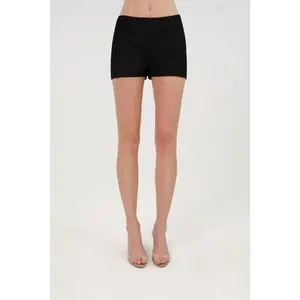 NOCTURNE Slim Fit Mini Denim Shorts - Black