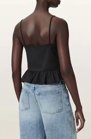 ALLSAINTS Georgia Lace Trim Peplum Camisole