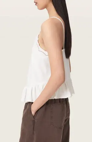 ALLSAINTS Georgia Lace Trim Peplum Camisole - White