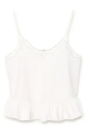 ALLSAINTS Georgia Lace Trim Peplum Camisole - White