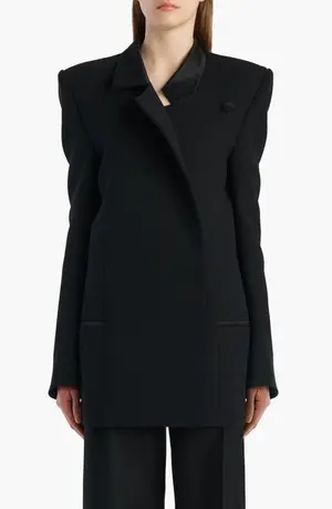 Khaite Armair Double Face Crepe Blazer - Black