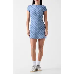 Guess 4g Monogram Jacquard Mini Dress - Navy
