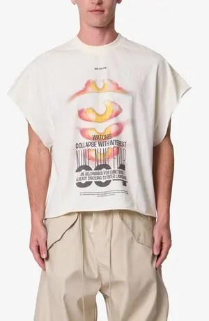 Mnml Retina Cut Off Graphic Tee - Off White