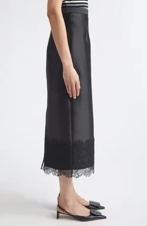 EMILIA WICKSTEAD Winny Lace Trim Cloqué Pencil Skirt