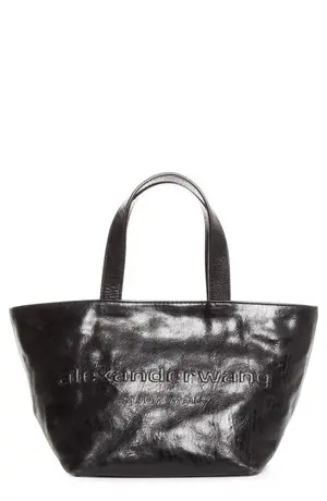 Alexander Wang Small Punch Logo Crinkled Leather Tote