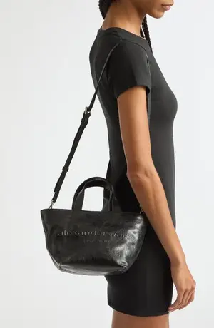 Alexander Wang Small Punch Logo Crinkled Leather Tote