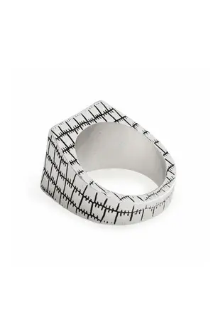 ALLSAINTS Croc Texture Signet Ring