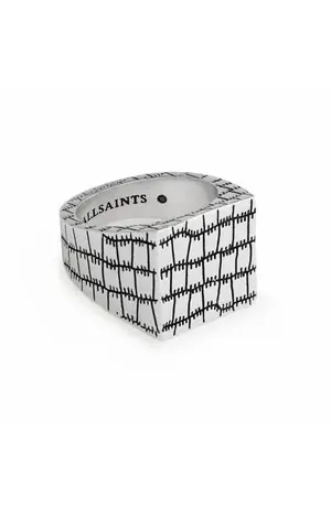 ALLSAINTS Croc Texture Signet Ring