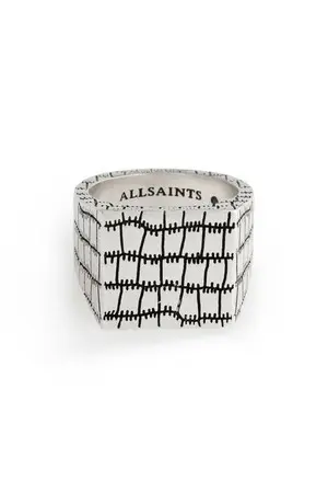 ALLSAINTS Croc Texture Signet Ring