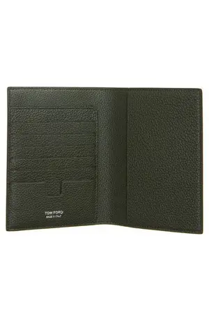 TOM FORD T-line Leather Passport Holder - Gct Dark Pine