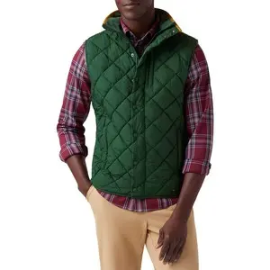 Mizzen+main Belmont Quilted Water-resistant Recycled Polyester Vest - Spruce Solid