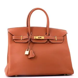 Hermès Birkin Handbag Clemence With Gold Hardware 35 - Brown