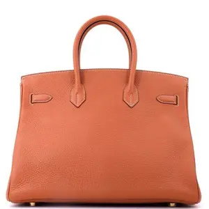 Hermès Birkin Handbag Brown Clemence With Gold Hardware 35